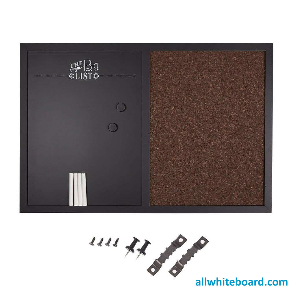 Wooden Combination Rustic Wall-Mounted Message Board - Whiteboard, Flip ...